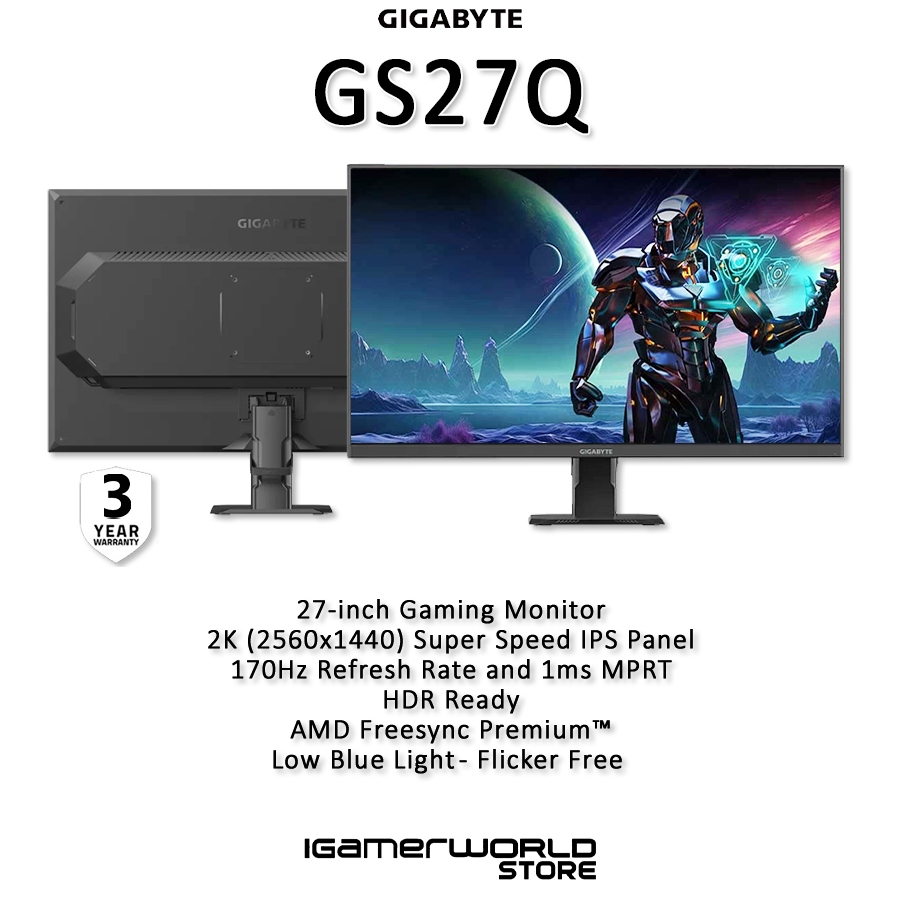 Jual Gigabyte GS27Q 27 inch QHD 170Hz 1ms IPS Gaming Monitor | Shopee ...