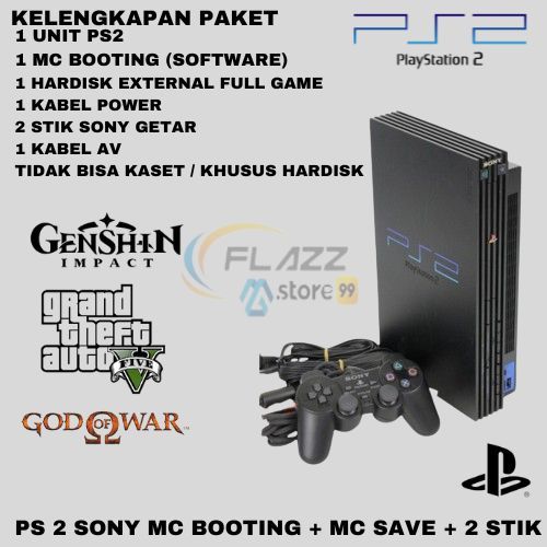 Jual SONY PLAYSTATION PS 2 MC BOOTING + MC SAVE + 2 STIK FULL GAME - 120GB, 1 STIK | Shopee ...