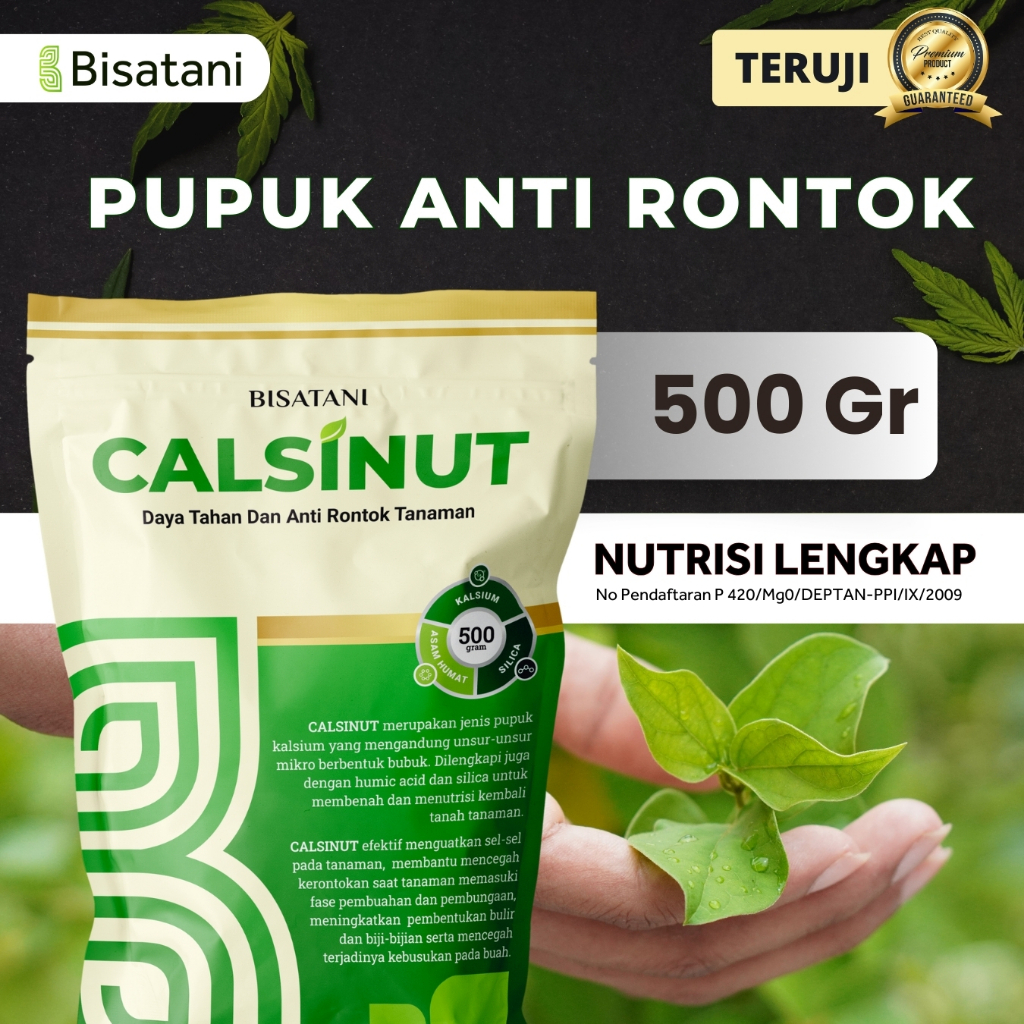 Jual Pupuk Penguat Anti Rontok Daun Bunga Busuk Tanaman Calsinut 500gr ...