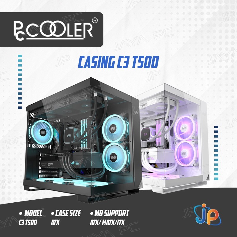 Jual PCCOOLER C3 T500 Case - Tempered Glass Casing | Shopee Indonesia