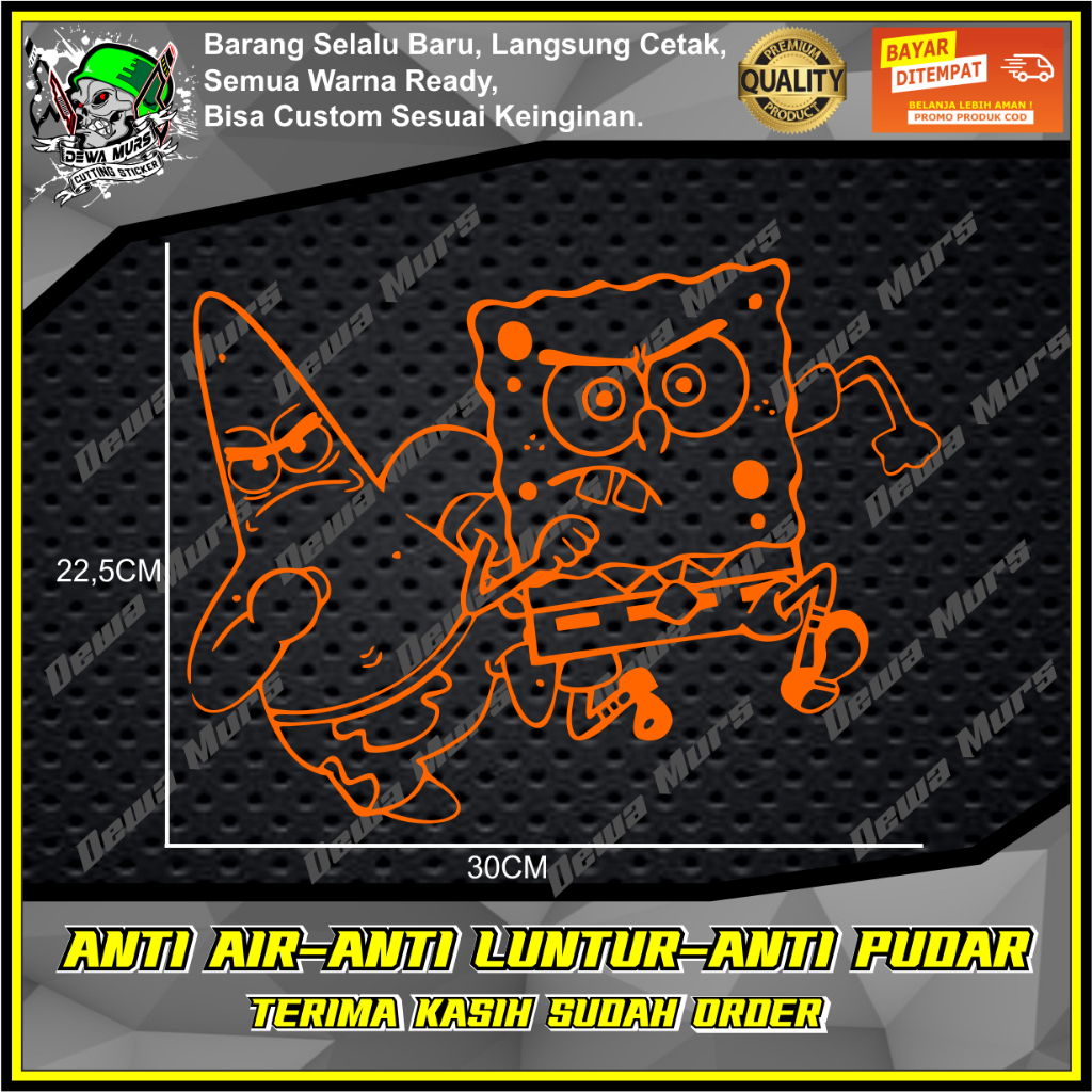 Jual Cutting Sticker SPONGEBOB DAN PATRICK MODE SERIUS Sticker | Shopee ...