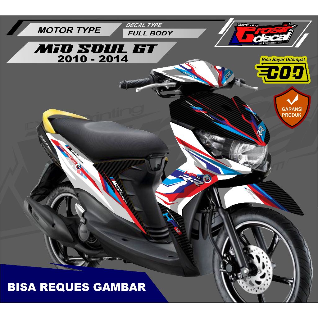 Jual Decal Sticker Stiker Mio Soul GT 2012 - 2014 Full Body Fullblock ...