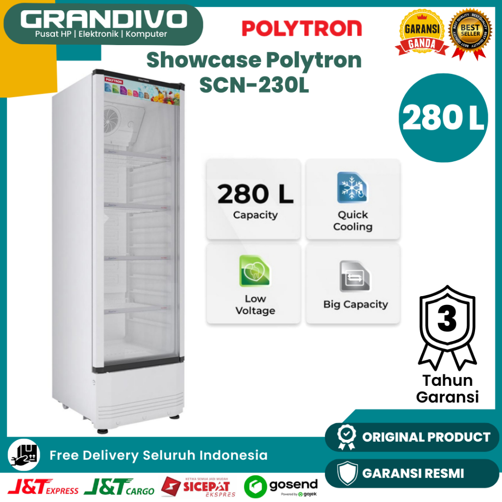 Jual Showcase Polytron 280 Liter Display Cooler Anti Fogging & Karat ...