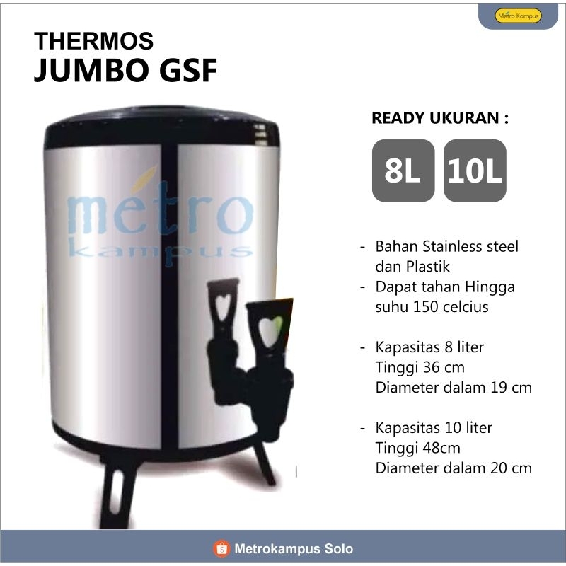 Jual Termos Milk Tea Bucket GSF | Termos Air Jumbo 8L - 12L [Warna ...