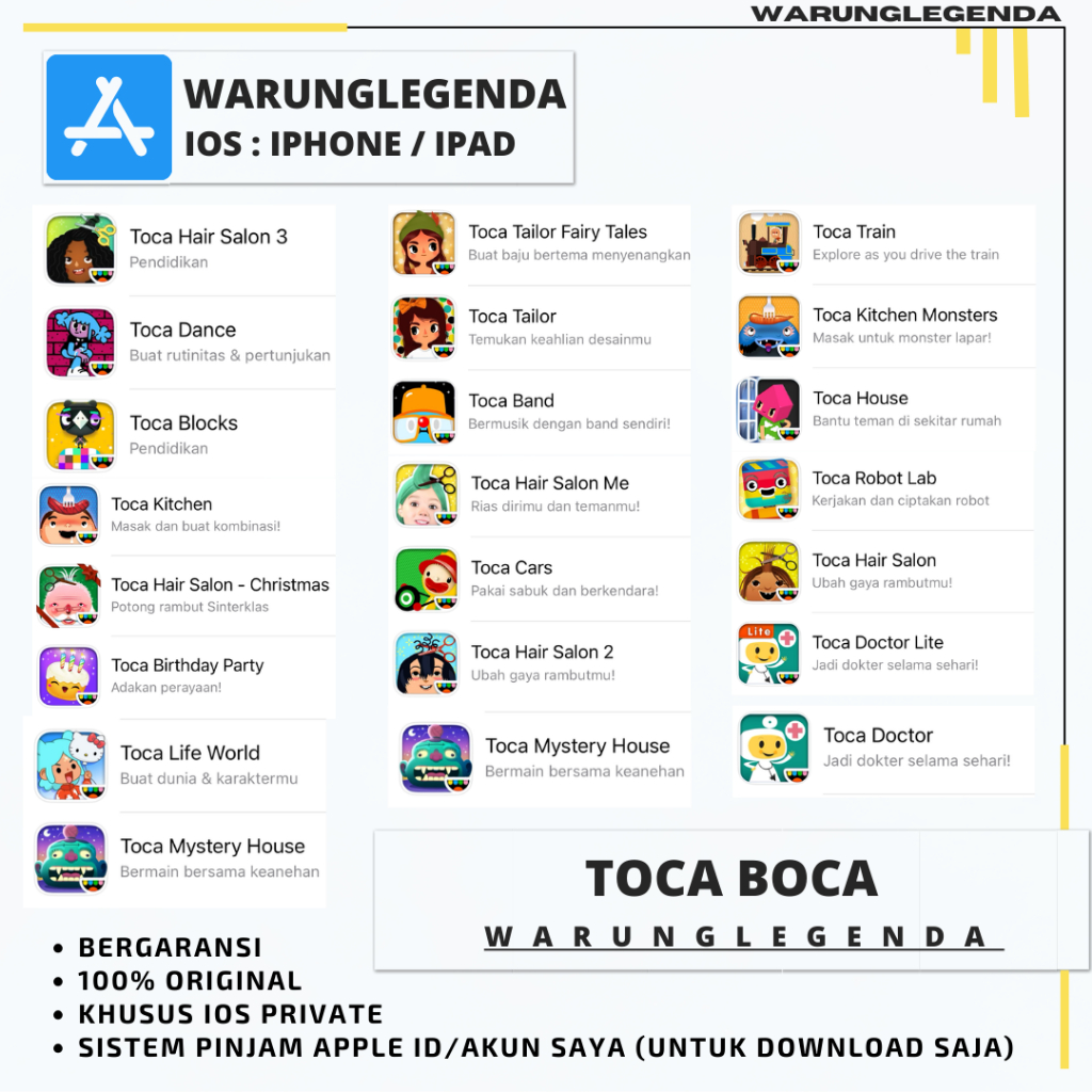 Jual TOCA GAME IOS | TOCA BOCA | TOCA KITCHN SUSHI | TOCA MYSTERY HOUS ...