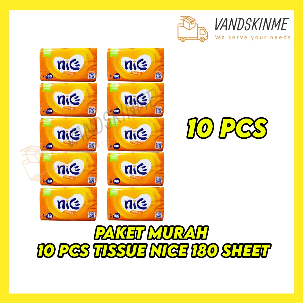 Jual [Paket 10 pcs] Tissue Tisu Nice 180 sheet 2 Ply | Shopee Indonesia