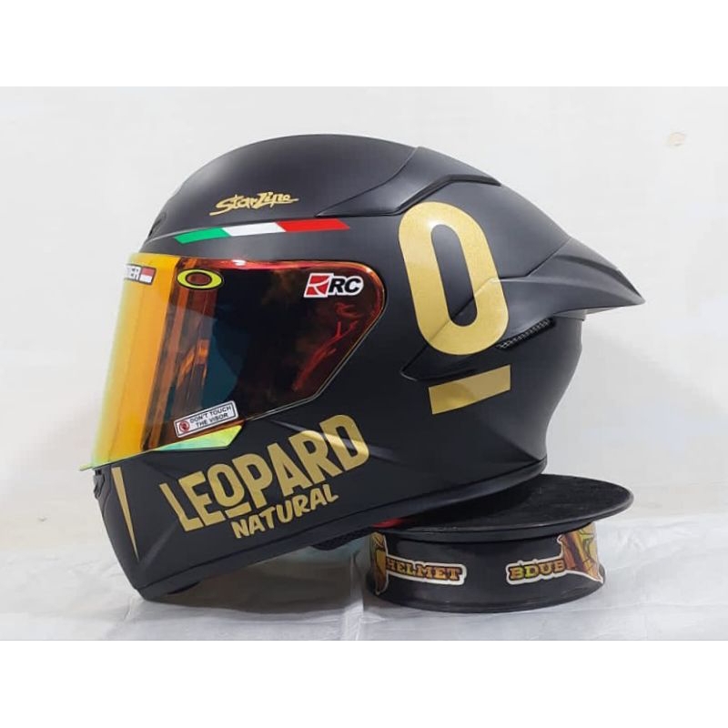 Jual Helm full face MLA TTC solid paket ganteng leopard | Shopee Indonesia
