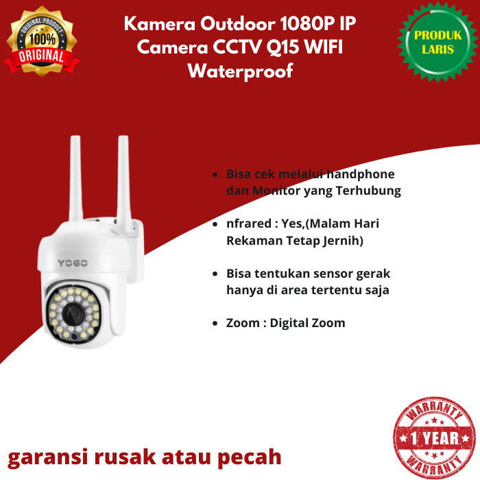 Jual IP Kamera Outdoor 1080P IP Camera CCTV Q15 WIFI Waterproof CCTV ...