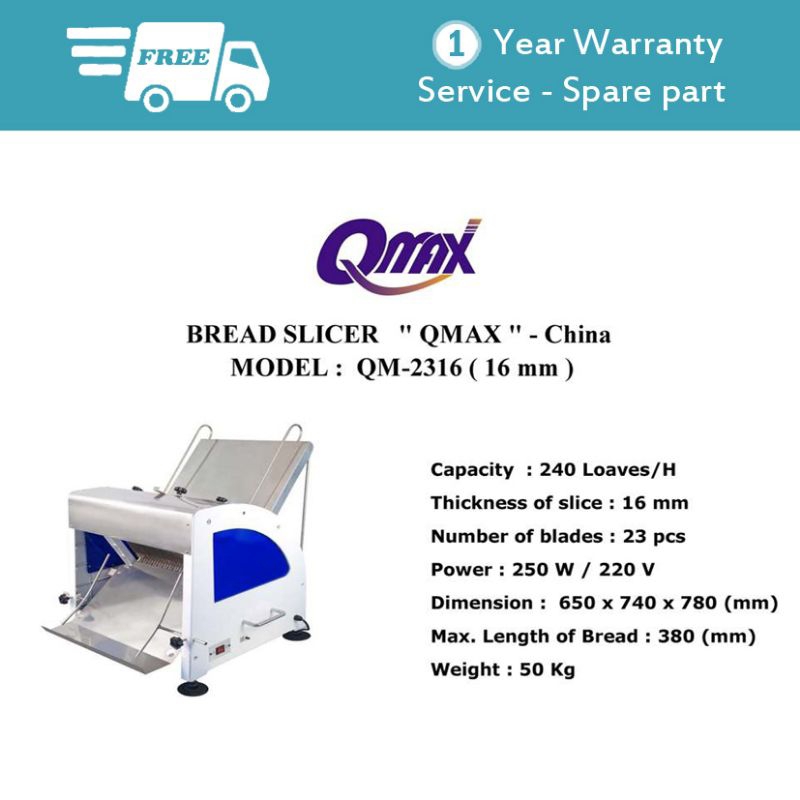 Jual Bread Slicer QMAX Model : QM 2316 ( 16 mm ) | Shopee Indonesia