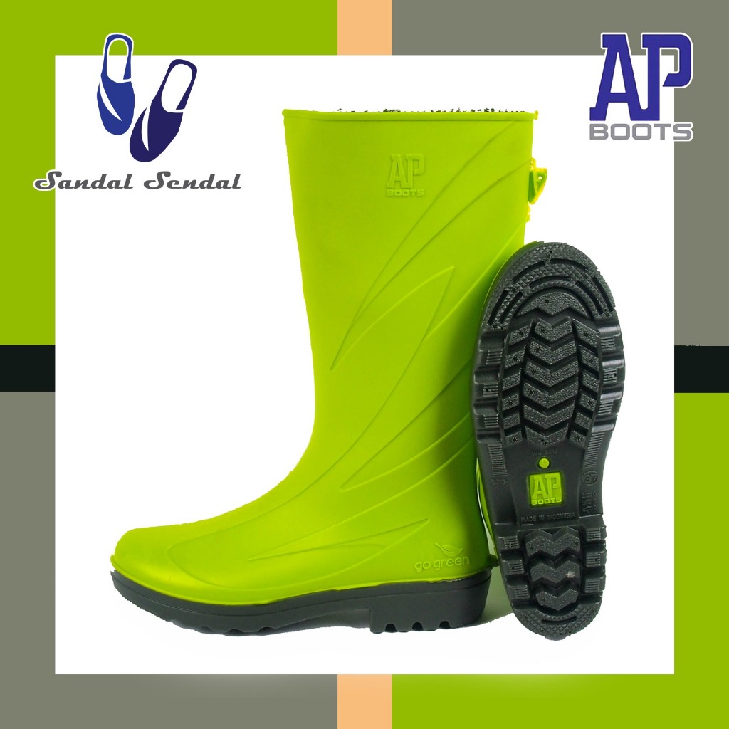 Jual Sepatu Boot Tinggi AP 2017 AP BOOTS Green Lime Karet Lokal Anti ...