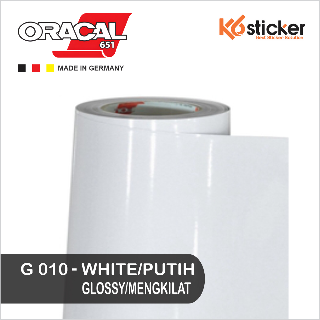 Jual Sticker ORACAL 651 - G010 White Gloss Cutting Stiker / Matt / Putih mengkilat /Glossy doff ...