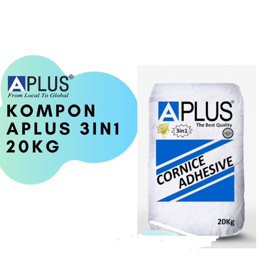 Jual Kompon Compound Gypsum Aplus / Cornice Adhesive Aplus 20kg ...