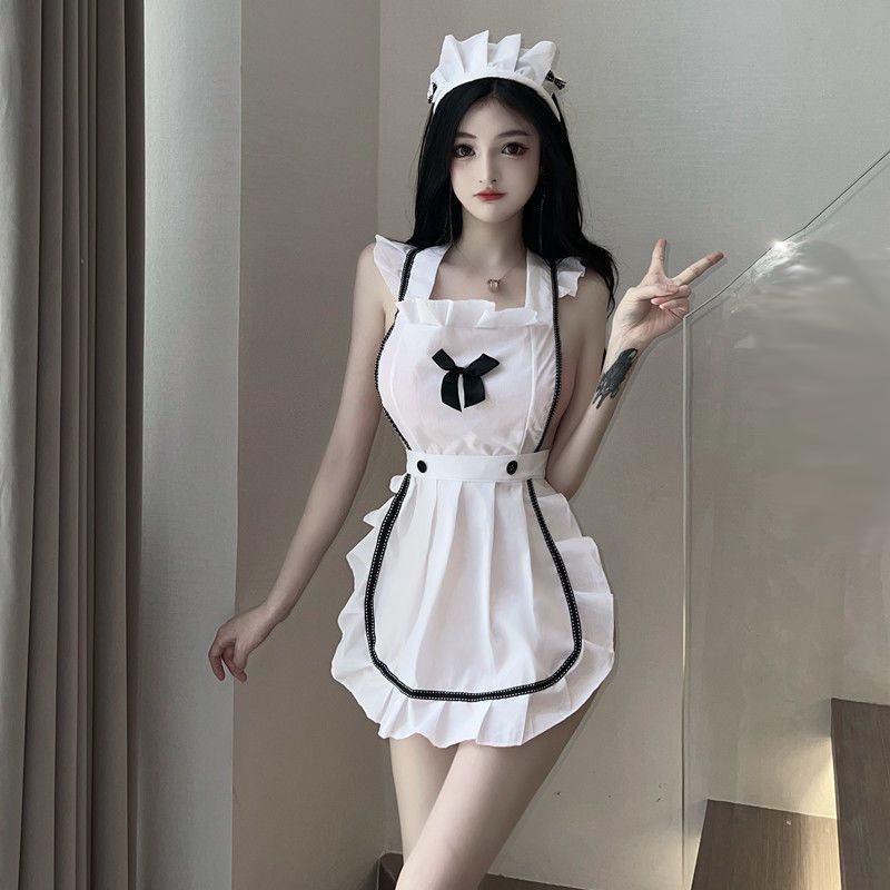 Jual Lenceria Kostum Maid Pelayan Pembantu Set Dress Model Cosplay