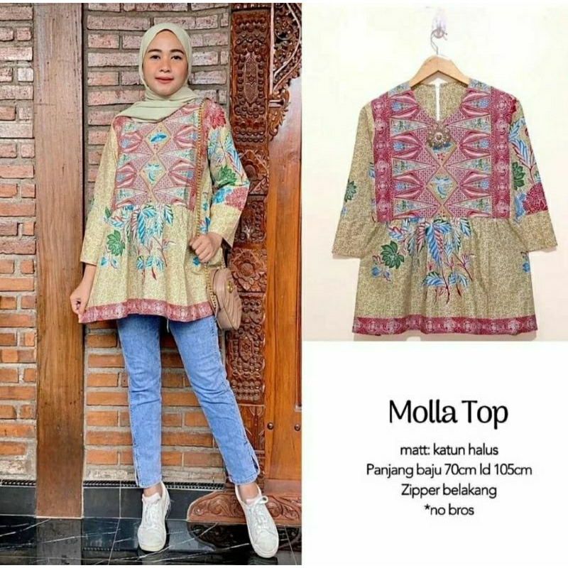 Jual atasan batik modern model peplum | Shopee Indonesia