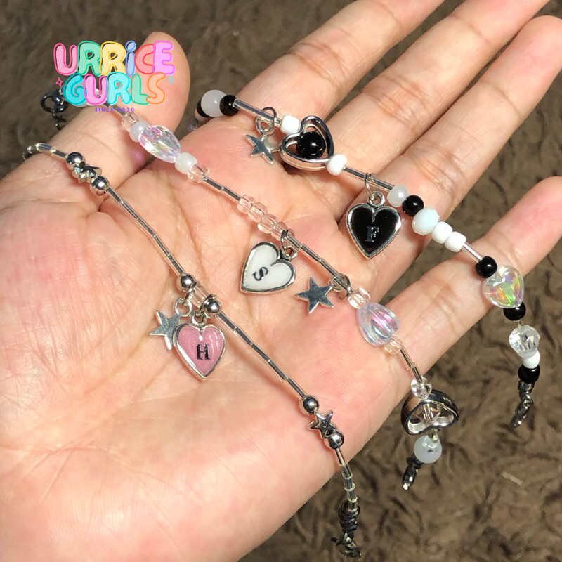 Jual [URRICEGURLS] Custom Resin Initial Alphabet Charm Beads Bracelet ...