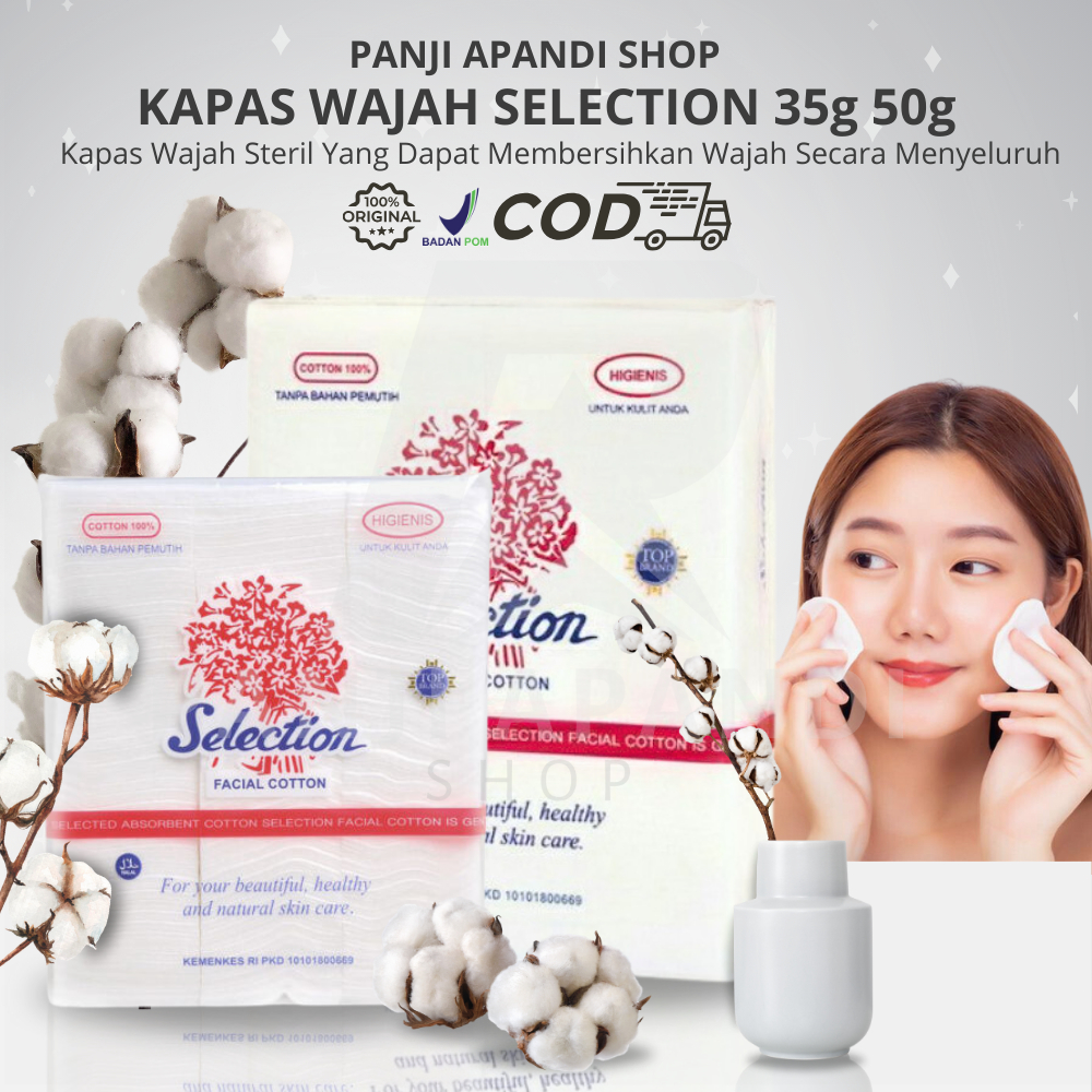 Jual Kapas Selection Facial Cotton 35gr 50gr 75gr Pembersih Wajah ...