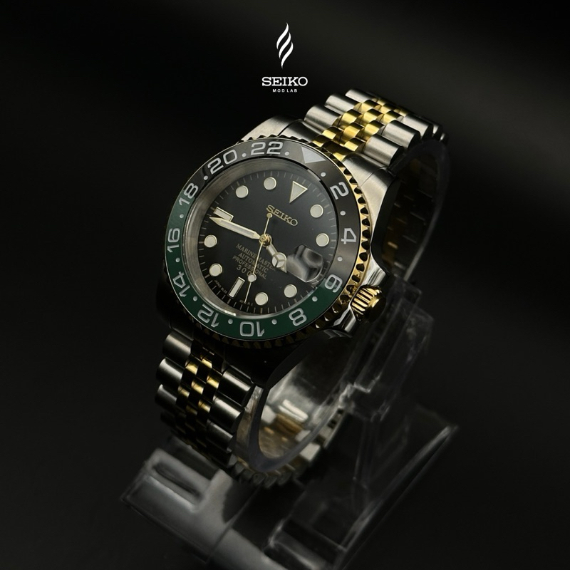 Jual Seiko Two Tone Submarine Sprite Bezel NH35 Automatic Sapphire 40mm ...