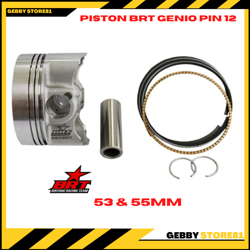 Jual Piston Forged BRT Beat Deluxe Genio 53mm 55mm Pin 12 Piston BRT ...