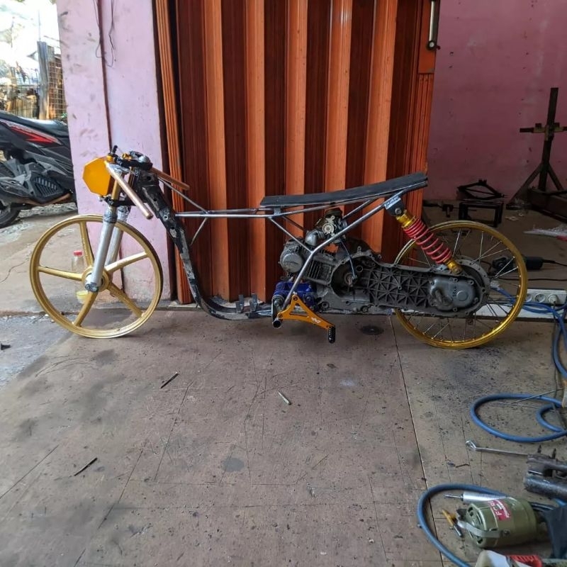 Jual frame kerangka sasis batangan rangka drag Mio 200cc 201m rangka ...