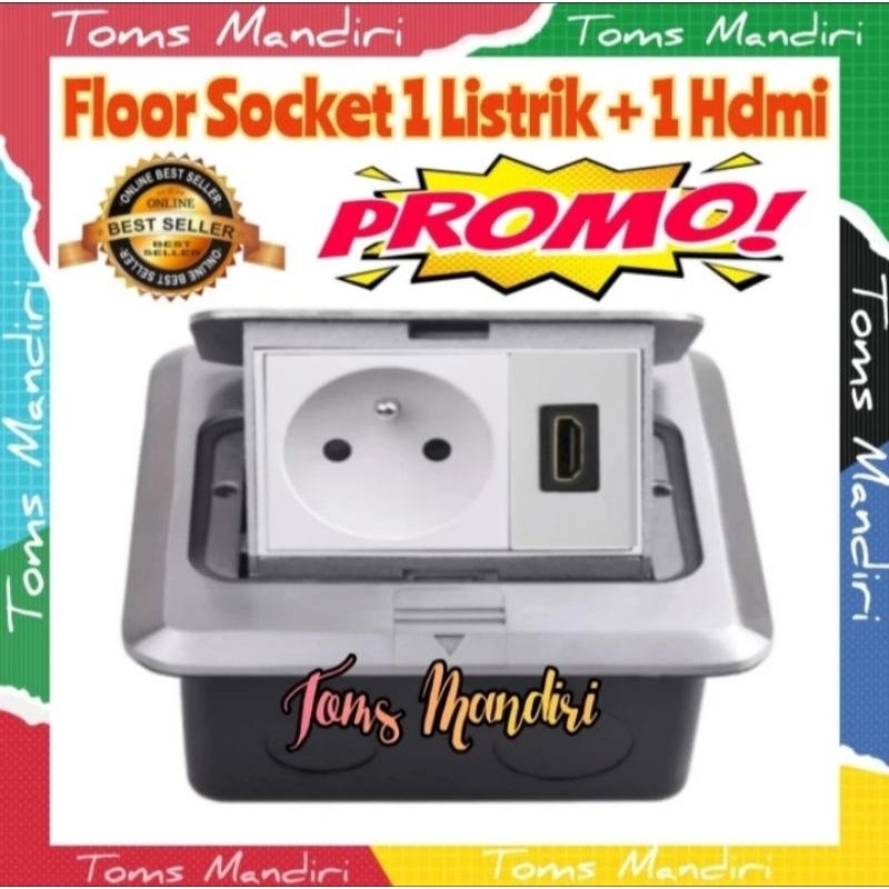 Jual Floor Socket lantai Meja Socket 1 listrik + 1 HDMI | Shopee Indonesia