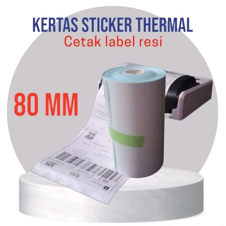 Jual Kertas Label Sticker Printer Thermal 80×50mm Gulungan Tebal ...