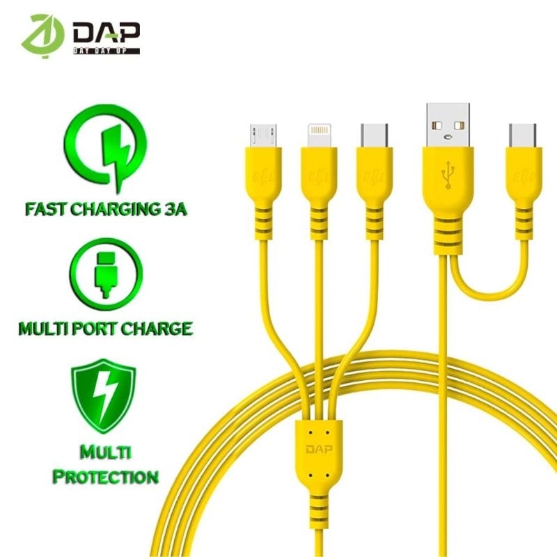 Jual DAP Kabel Data Multi Fungsi 5 in1 , USB+Type C interface input Fast Charging 3A D-YT01 ...
