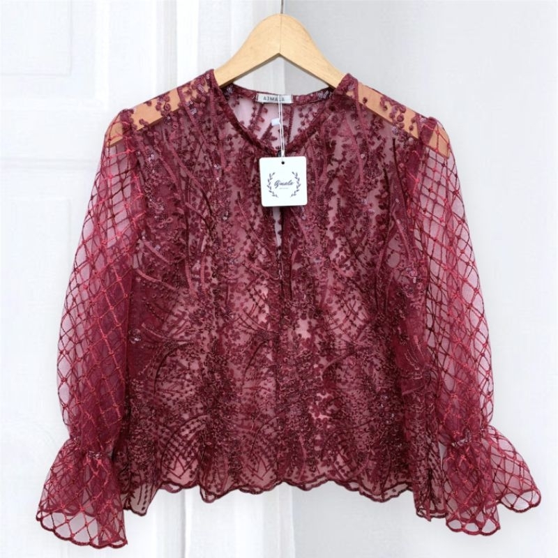 Jual Outer brokat lux ruffle / long outer brukat / baju kondangan ...