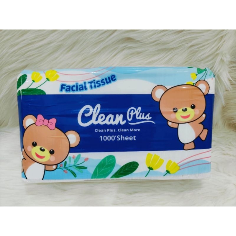 Jual Tissue CLEAN PLUS Facial 1000 Sheet 2 Ply Tisu Wajah Halus Tissu ...