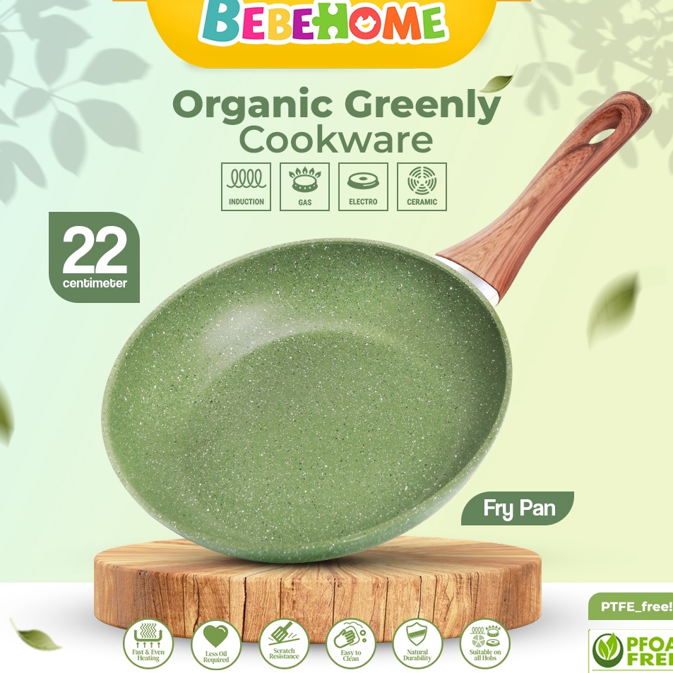 Jual Harga Minggu Ini Tifale By Bebehome Organic Greenly Cookware Frypan 22cm Marble CoatedAnti ...