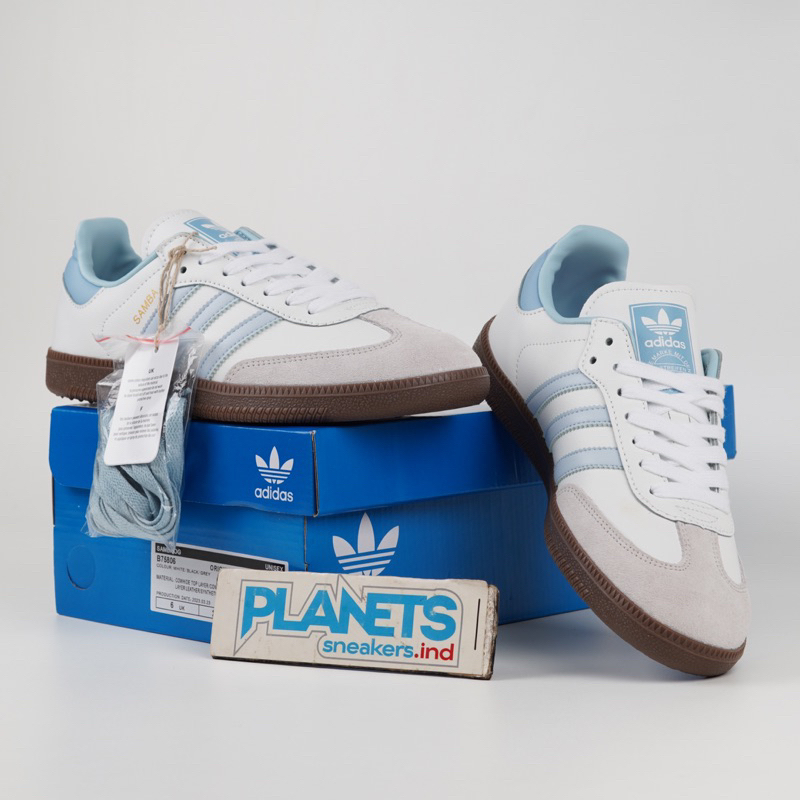 Jual Sepatu Adidas Samba Classic OG White Halo Blue | Shopee Indonesia