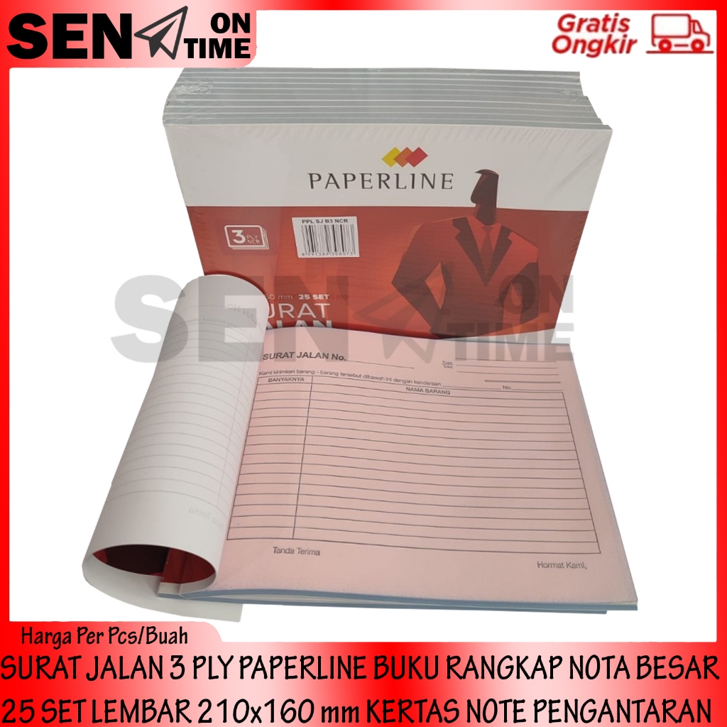 Jual SURAT JALAN PAPERLINE 3 PLY RANGKAP BUKU NOTA BESAR 25 SET KERTAS ...