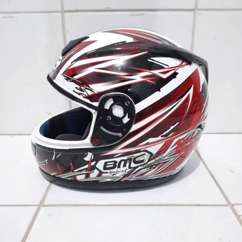 Jual helm Fullface size L BMC Blade bekas original merah putih hitam ...