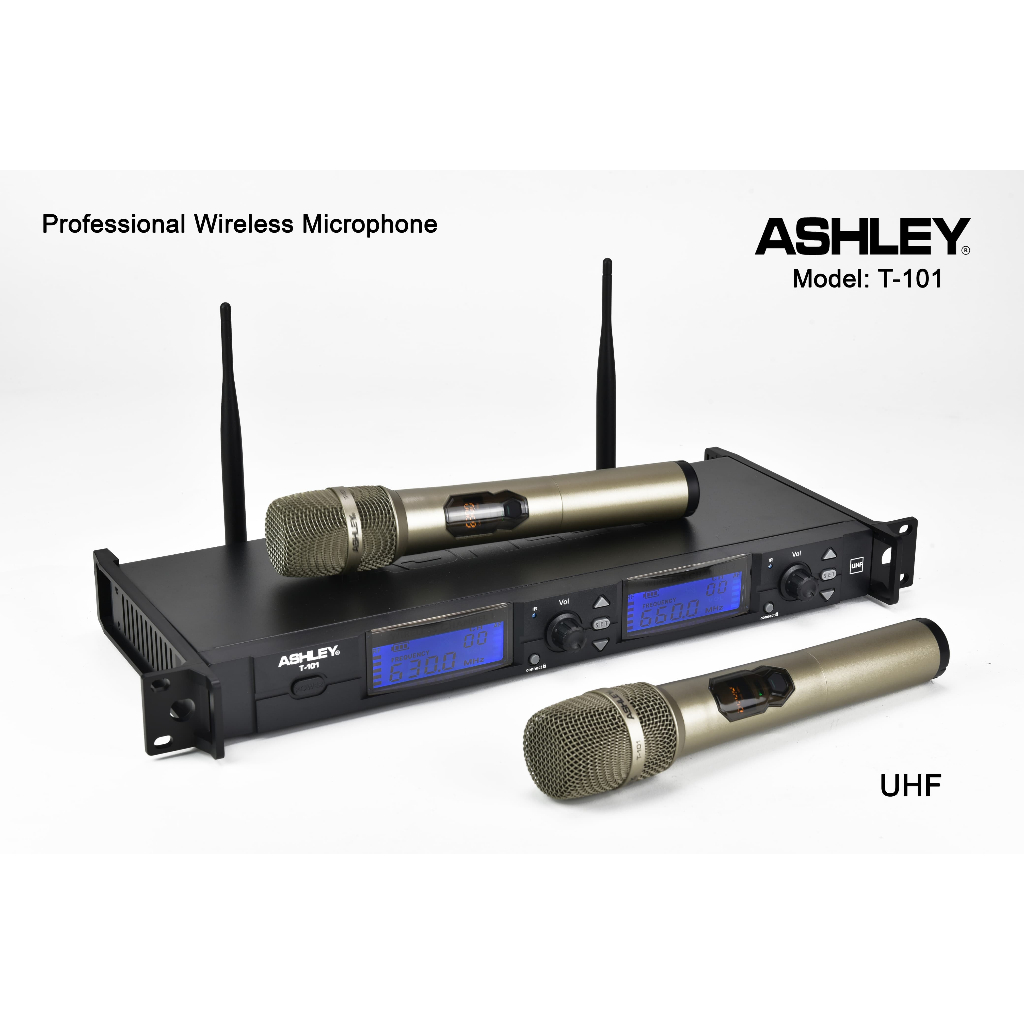 Jual Mic Wireless ASHLEY T101 T-101 2 Mic Pegang UHF Original | Shopee ...