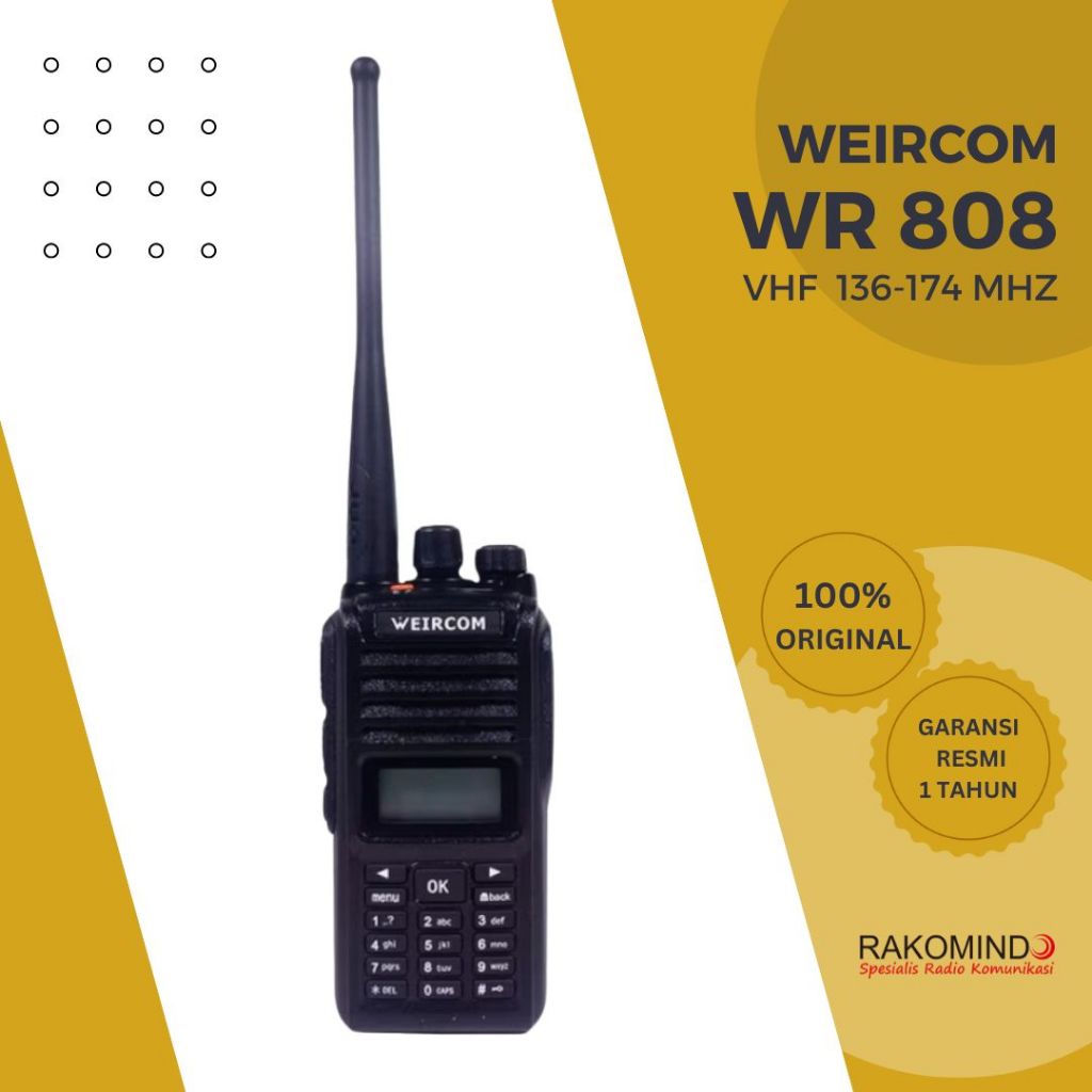 Jual HT Weircom WR 808 VHF 136-174 MHz Original Handie Talkie VHF Waterproof Baru | Shopee Indonesia