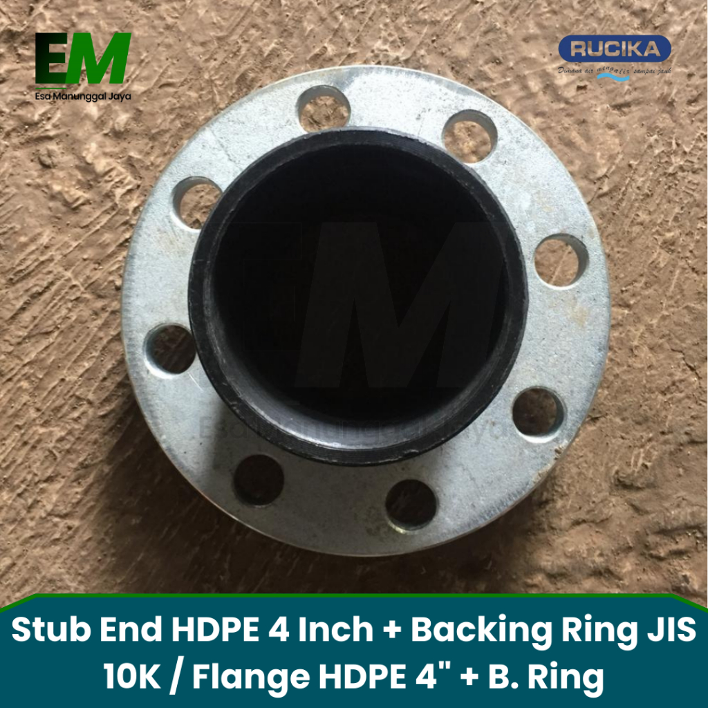 Jual Stub End HDPE 4 Inch + Backing Ring JIS 10K / Flange HDPE 4" + B. Ring | Shopee Indonesia
