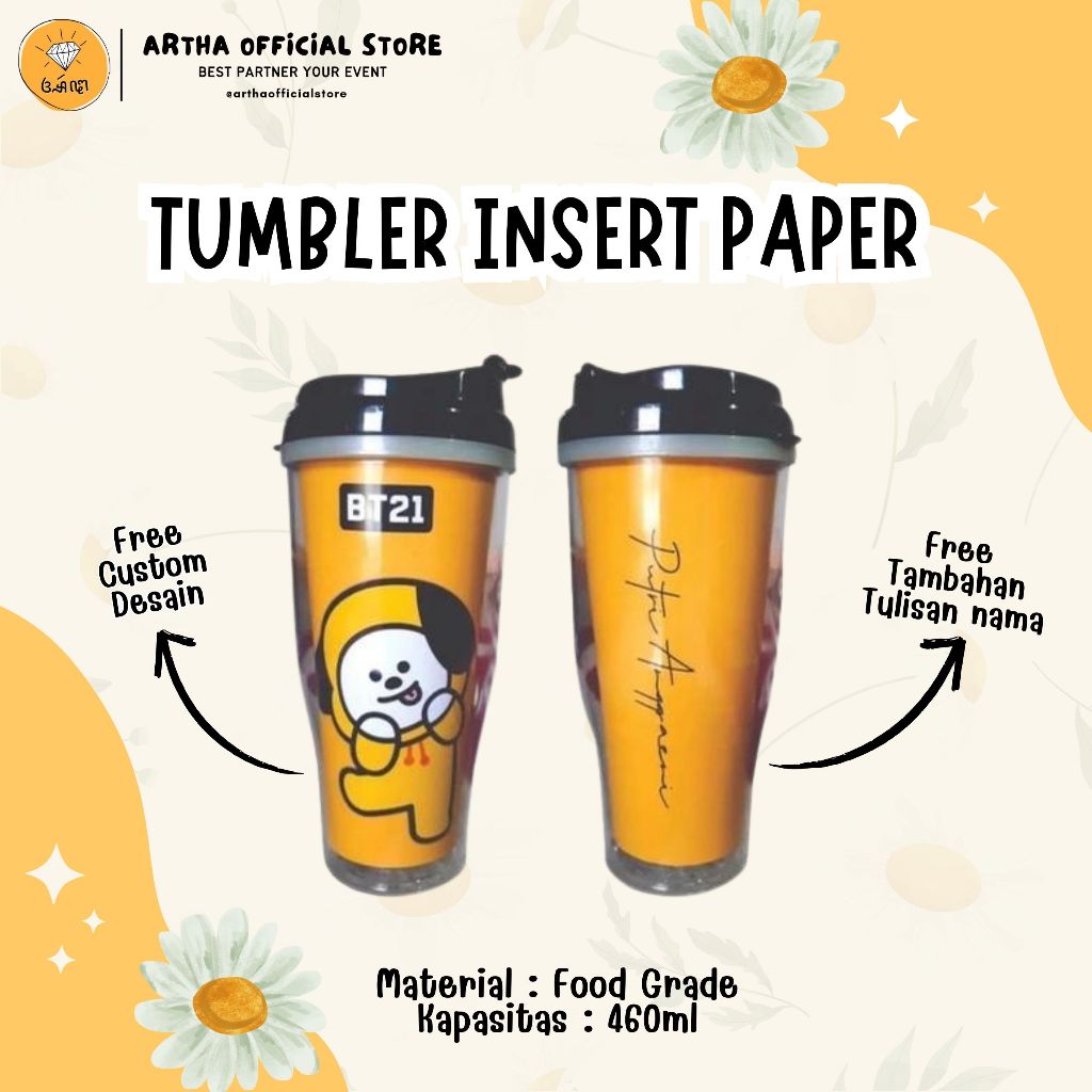 Jual BOTOL TUMBLR/TUMBLER INSERT PAPER CUSTOM MURAH FREE DESAIN i BOTOL ...