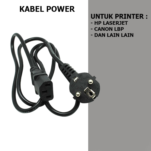 Jual Kabel Power Printer colokan tiga lubang untuk hp laserjet canon ...