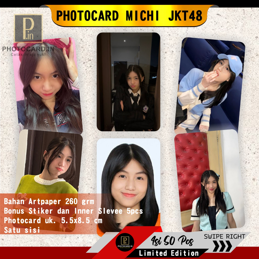 Jual Photocard Michelle Alexandra (Michi JKT48) isi 50 pcs (Free Stiker ...