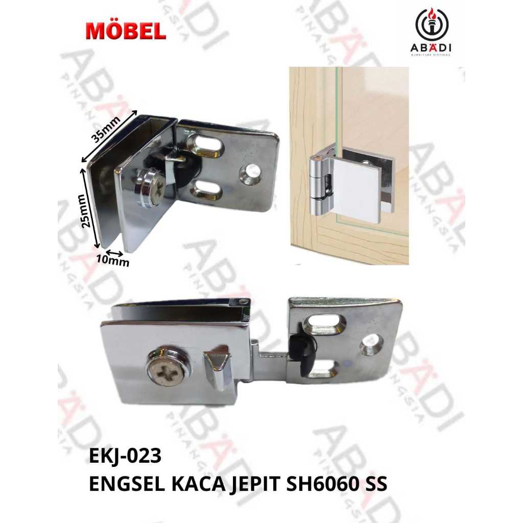 Jual Engsel Jepitan Jepit Ambalan Kaca Etalase Pintu Kaca SH6060 SS ...