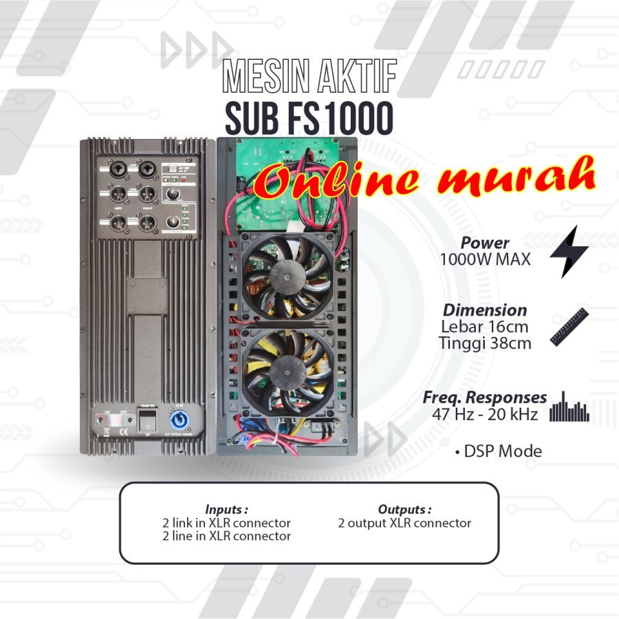 Jual Mesin Speaker Aktif / Power Kit Aktif 1000 Watt Original SUB ...
