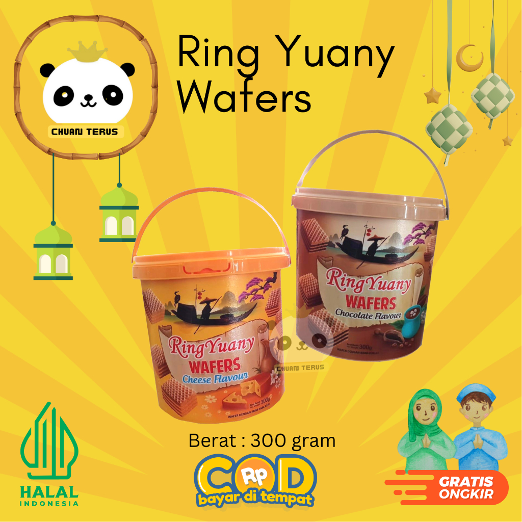 Jual BISKITOP RING Yuany WAFER CREAM 300gr dengan berbagai rasa cokelat ...