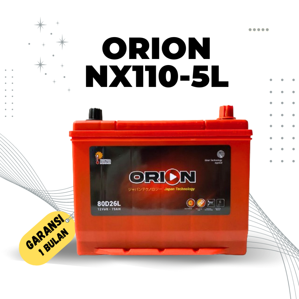 Jual AKI MOBIL TOYOTA KIJANG INNOVA DIESEL ORION NX110-5L 80D26L MF | Shopee Indonesia