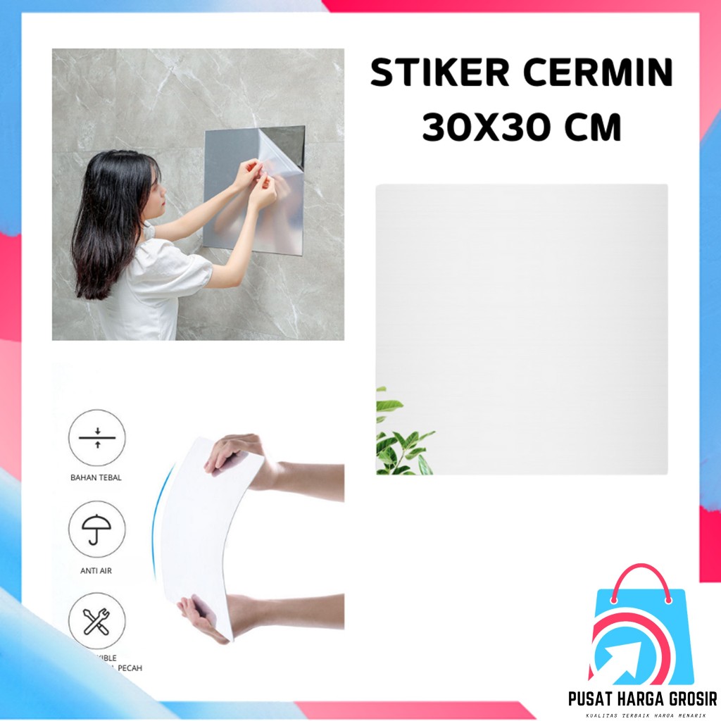 Jual PHG - Stiker Cermin Dinding Anti Pecah Tempel Persegi Rectangular ...