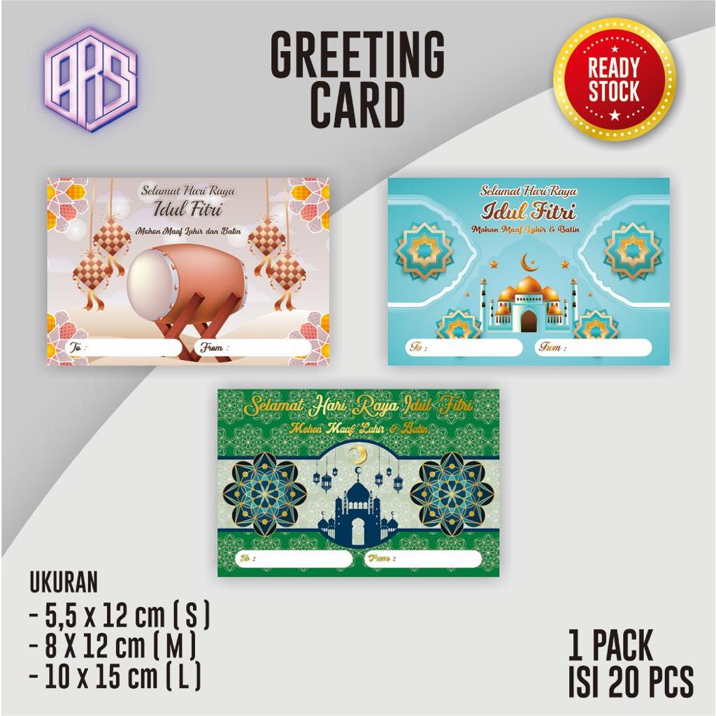 Jual (20pcs) Greeting Card Idul Fitri Kartu Ucapan Lebaran Gift Card ...