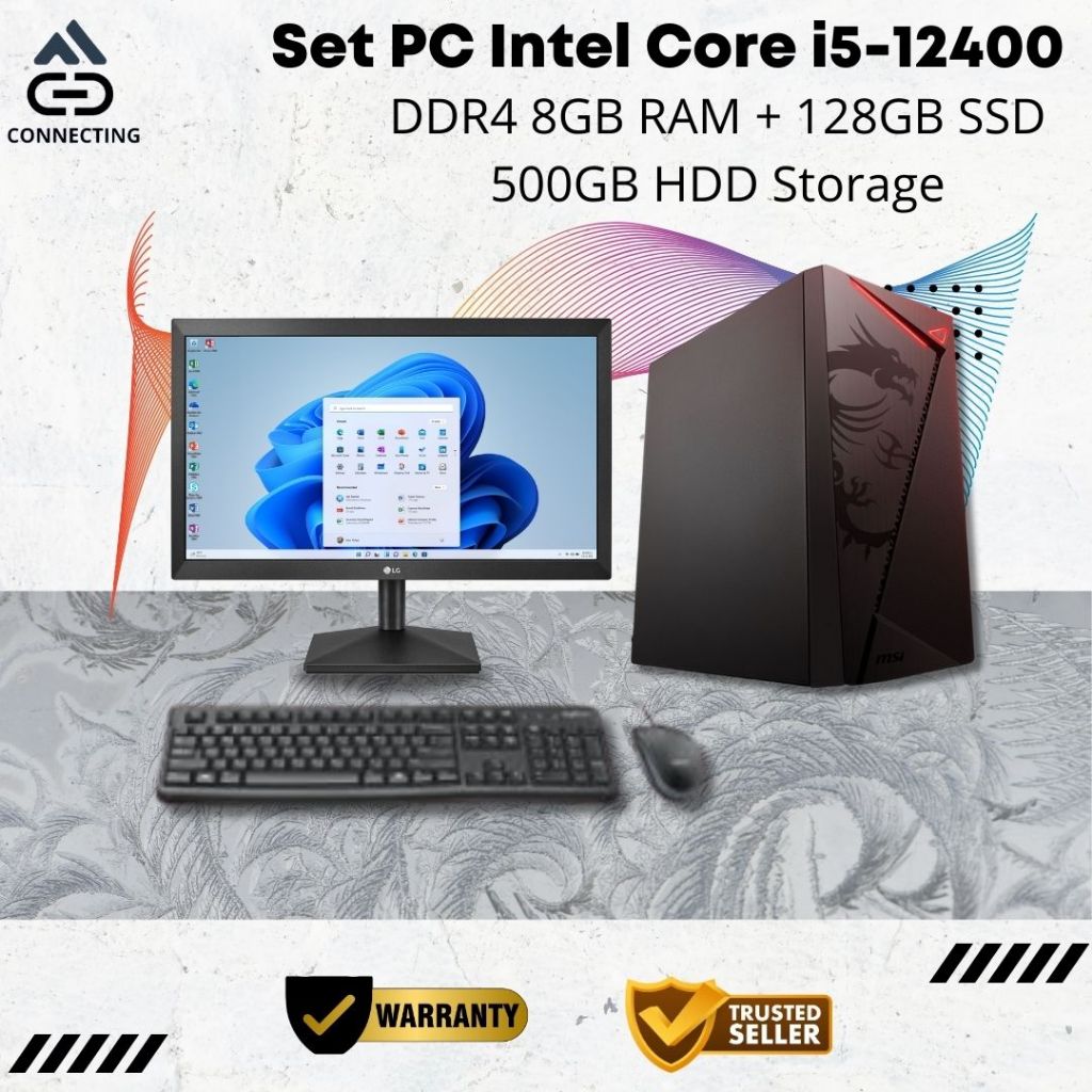 Jual Set PC Komputer Intel Core i5-12400 Gen-12 RAM 8GB SSD Rakitan Office | Shopee Indonesia