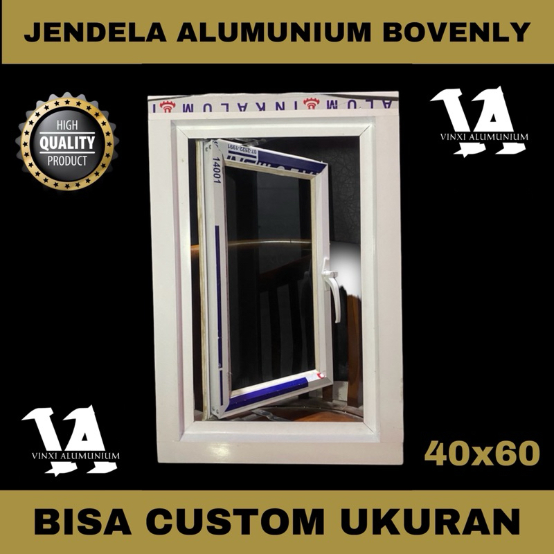 Jual JENDELA BOVENLY ALUMUNIUM KACA 40x60 (bisa custom ukuran) | Shopee ...