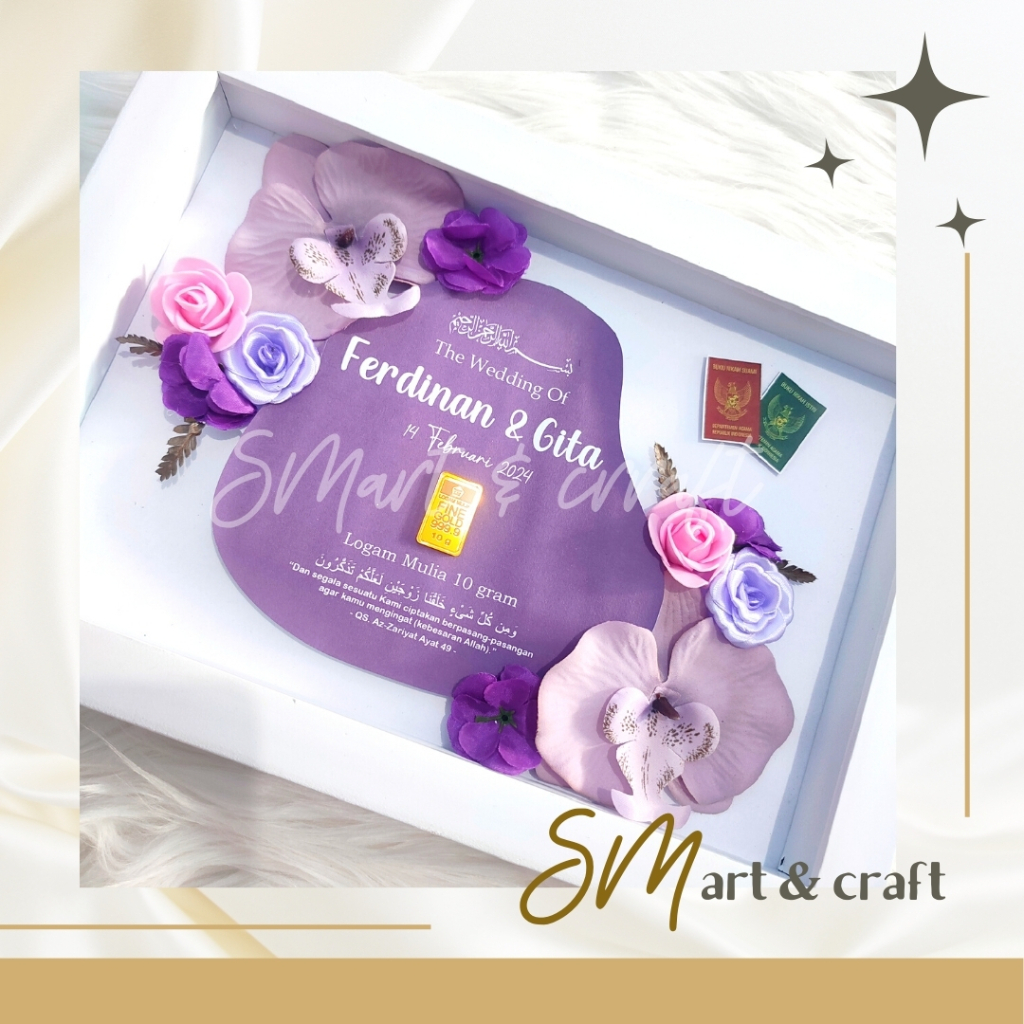Jual Bingkai Mahar Pernikahan / Mahar Akrilik Pernikahan / Mahar Resin ...