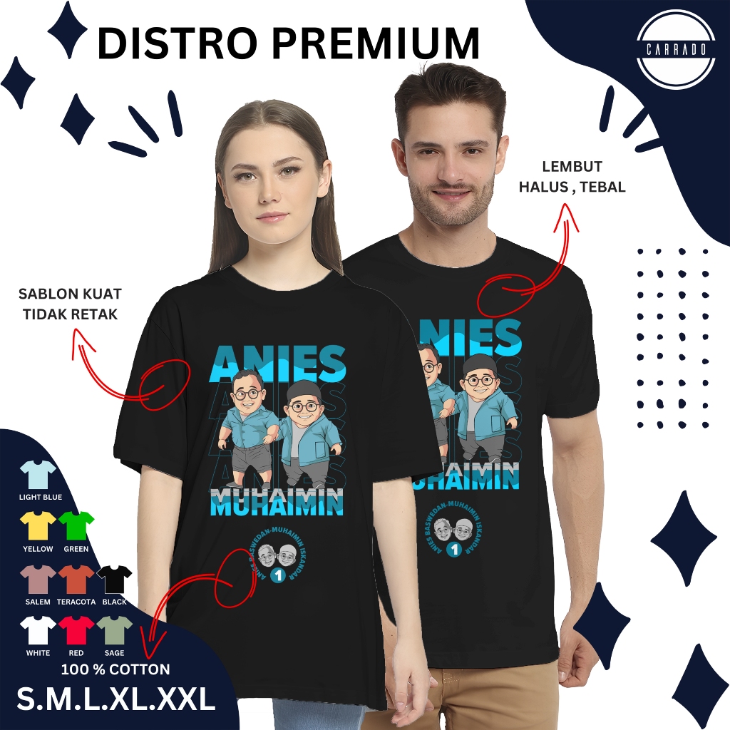 Jual Baju Kartun Relawan Anies Tshirt Kaos Pilpres Amin 2024 Terbaru ...