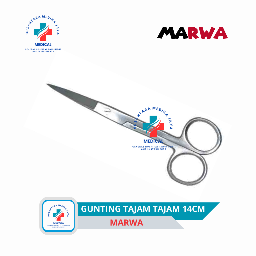 Jual Gunting Tajam Tajam 14cm Gunting Jaringan Lurus Marwa 14cm ...