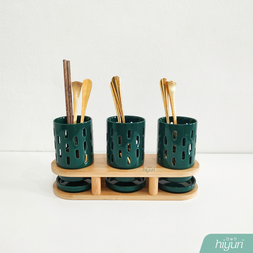 Jual HIYURI 3Pcs Holes cutlery holder/tempat sendok garpu/tempat ...